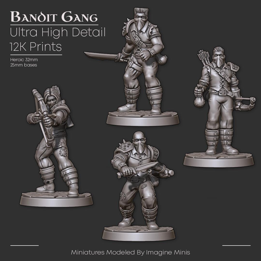 Bandit / Mercenary Miniatures | Ultra Detailed 12K Print | Heroic 32mm ...