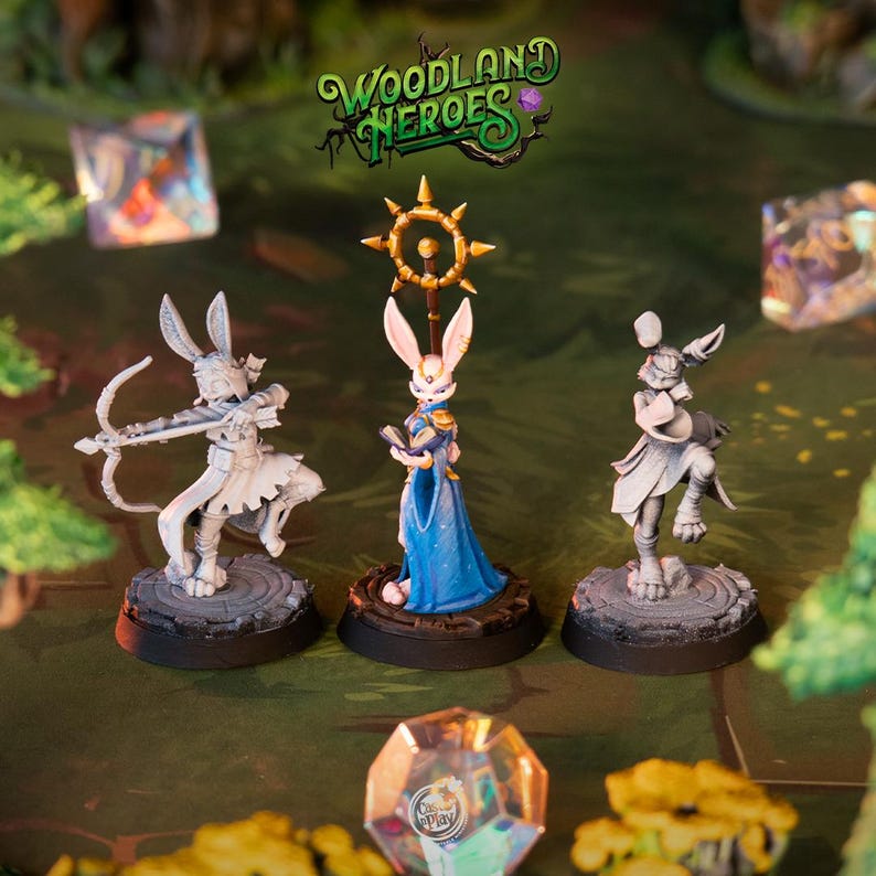 Rabbitfolk Minis | Archer, Cleric & Monk Miniatures | Cast N Play | 16K ...