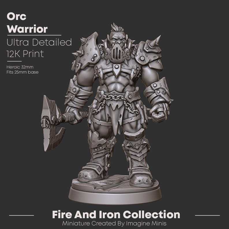 Orc Warrior Miniatures Set | 16K Resin Print Orc Fighters for Dnd ...