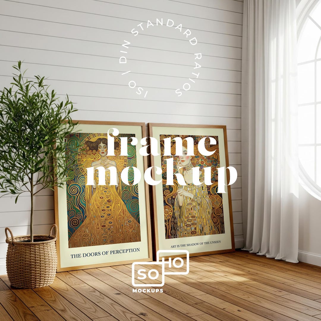 Dual Wall Frame Mockup in Interior Scene: ISO | DIN Standard - Etsy
