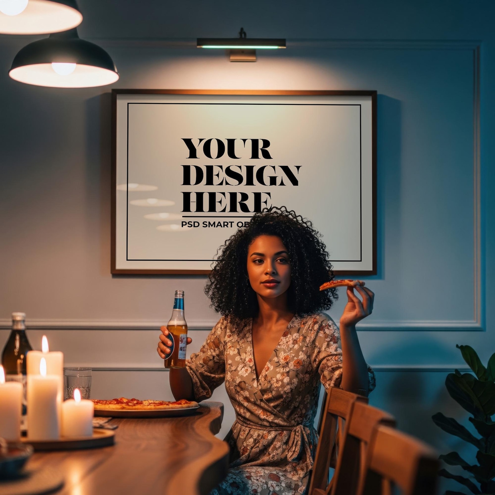 Frame Mockup With Person | Poster Mockup With Person | Art Frame Mockup ...