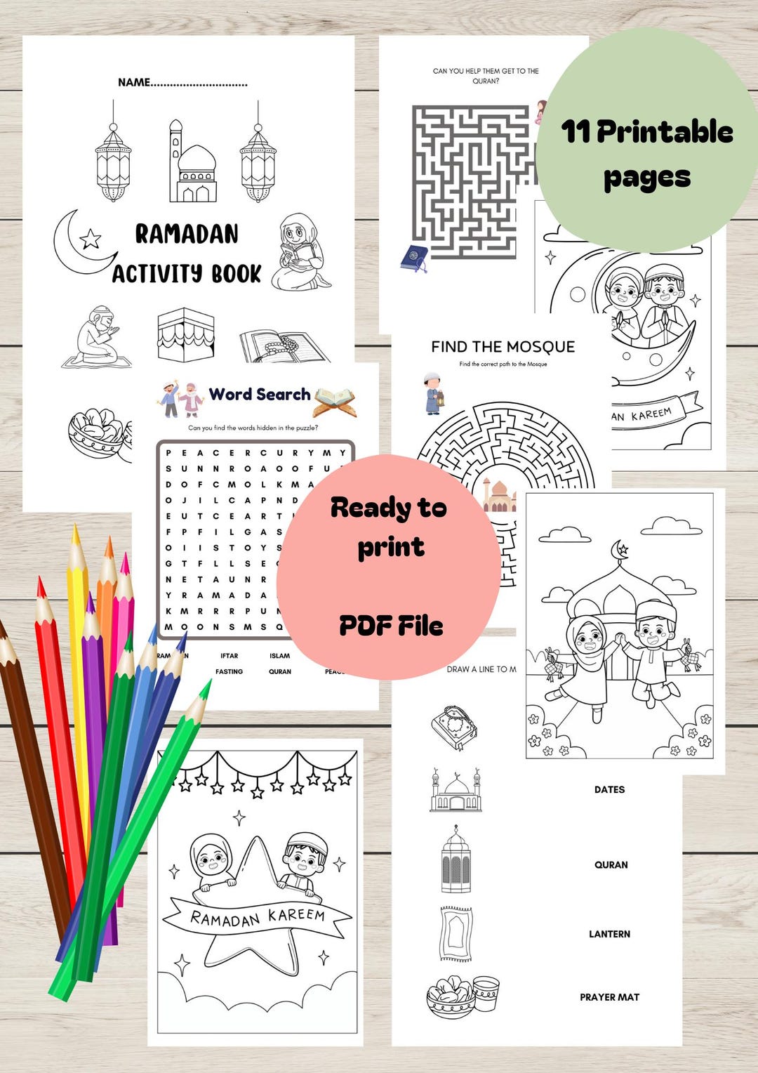 Ramadan Activity Book Printable PDF, Ramadan Printable Activities, Eid ...