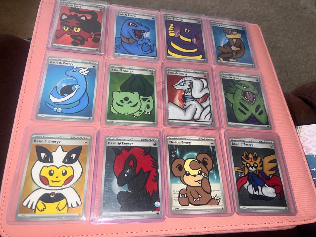 Hand Painted Custom Pokemon Cards - Etsy