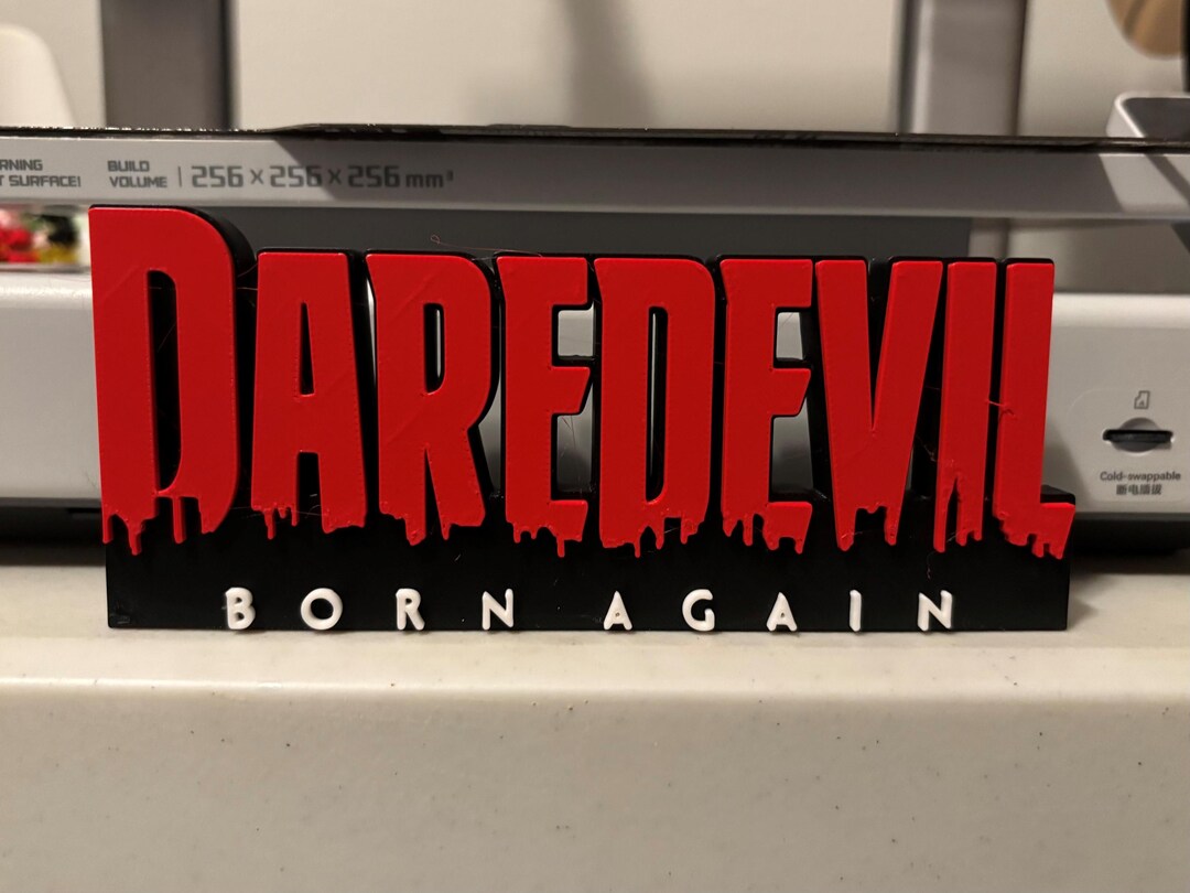 Daredevil Born Again 3D Printed Logo Sign - Desk Shelf or Wall Art ...