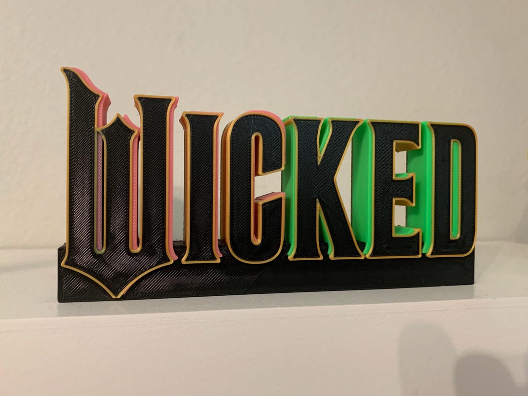 Wicked 3D Printed Sign - Wall Desk Shelf Art - Elphaba Glinda - Etsy
