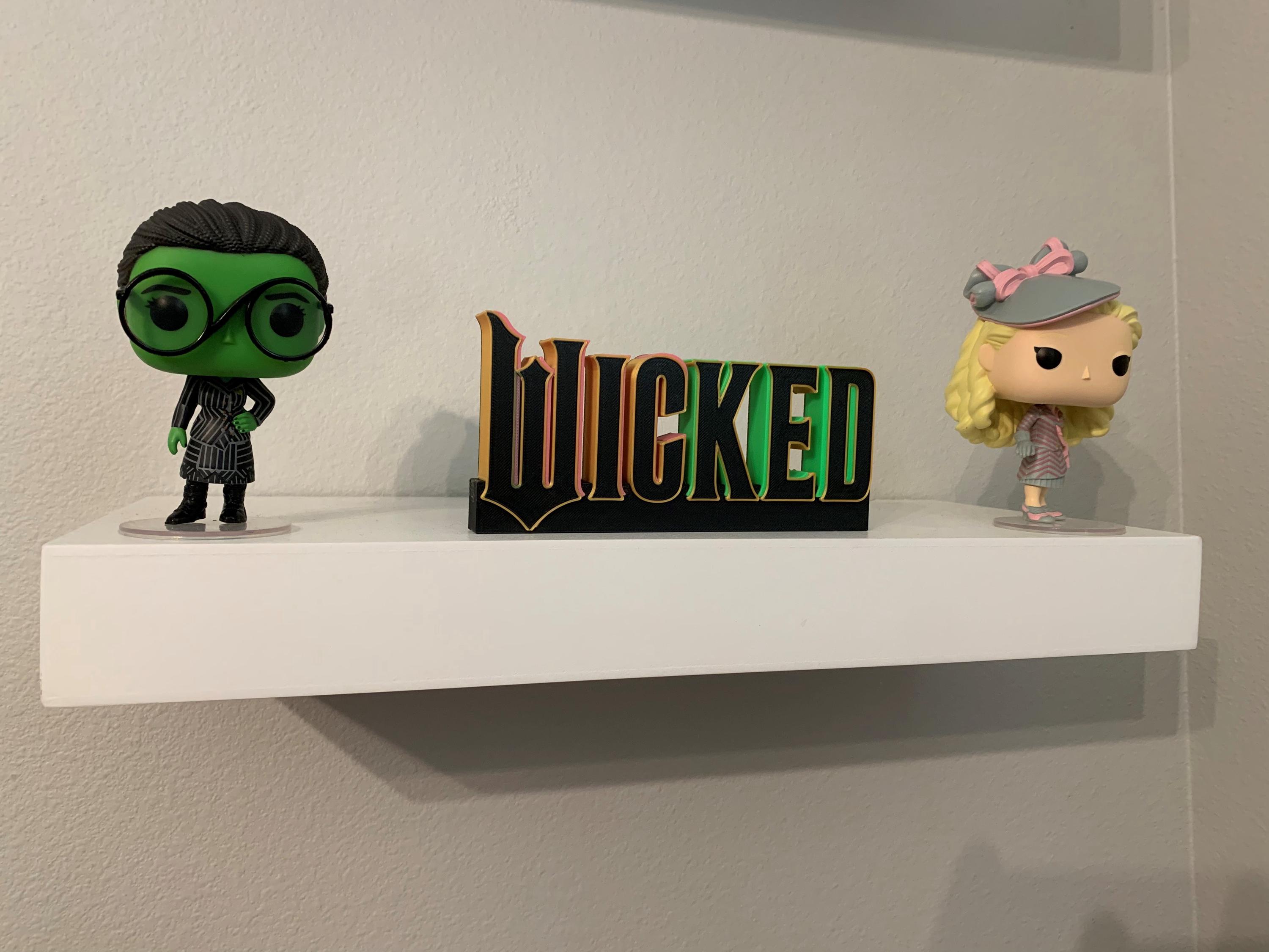 Wicked 3D Printed Sign - Wall Desk Shelf Art - Elphaba Glinda - Etsy