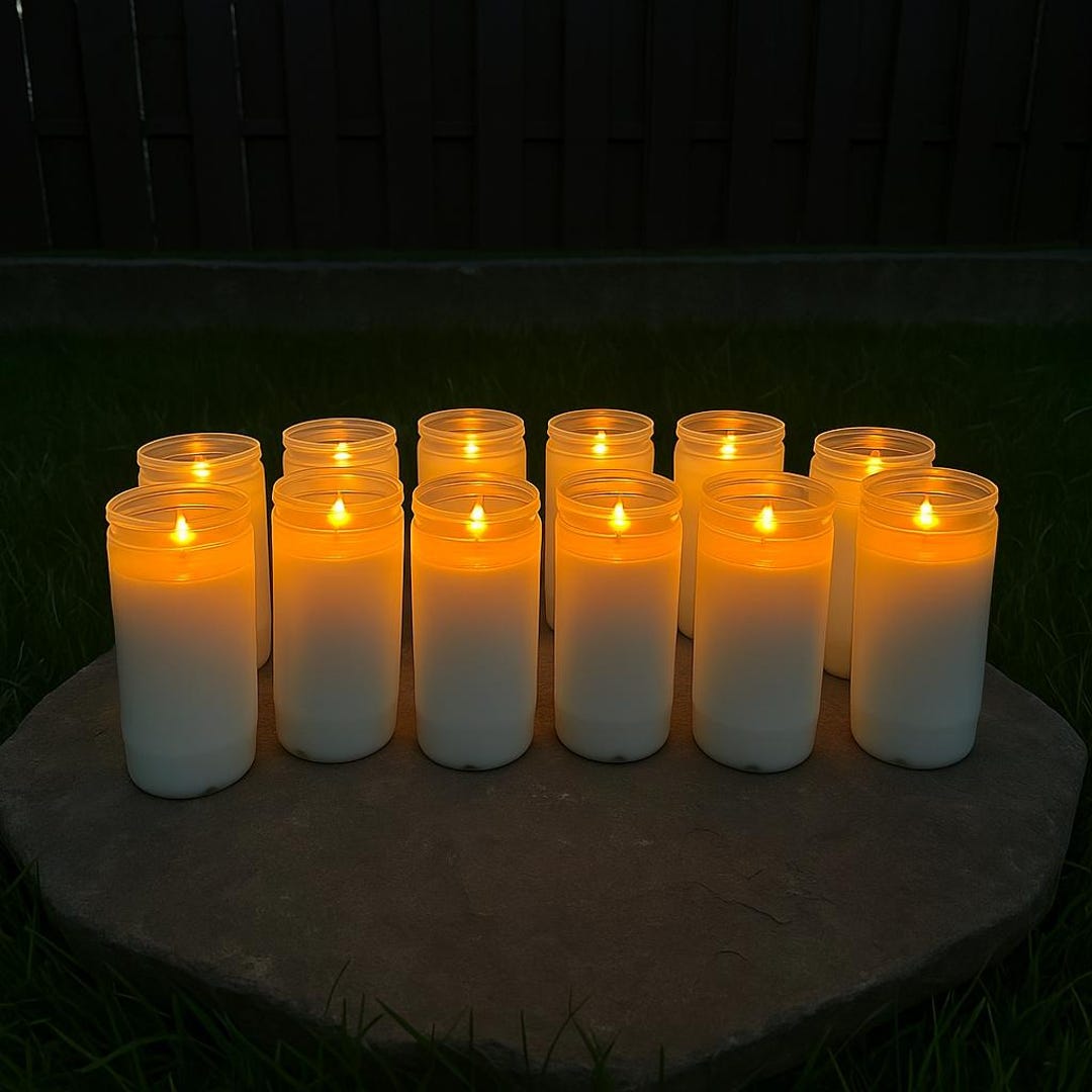 Set of 10 Memorial Candles | Cemetery Candle | Grave Candle | in Loving ...