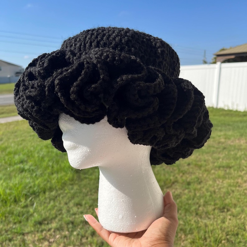 Ready to Ship Handmade Black Ruffle Hat | Bucket Hat for Women| Ruffle ...