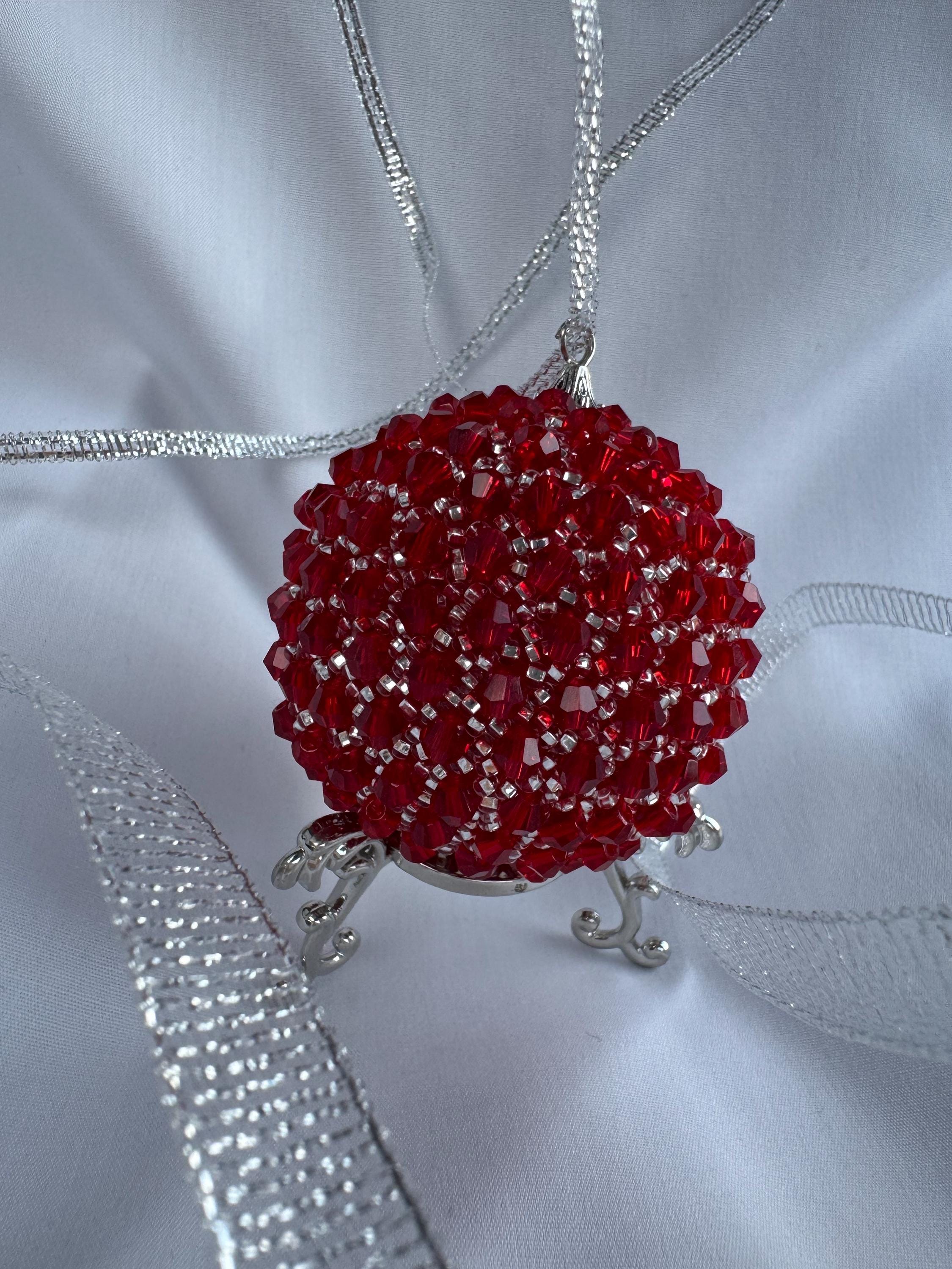 Handmade Beaded Christmas Bauble - Etsy