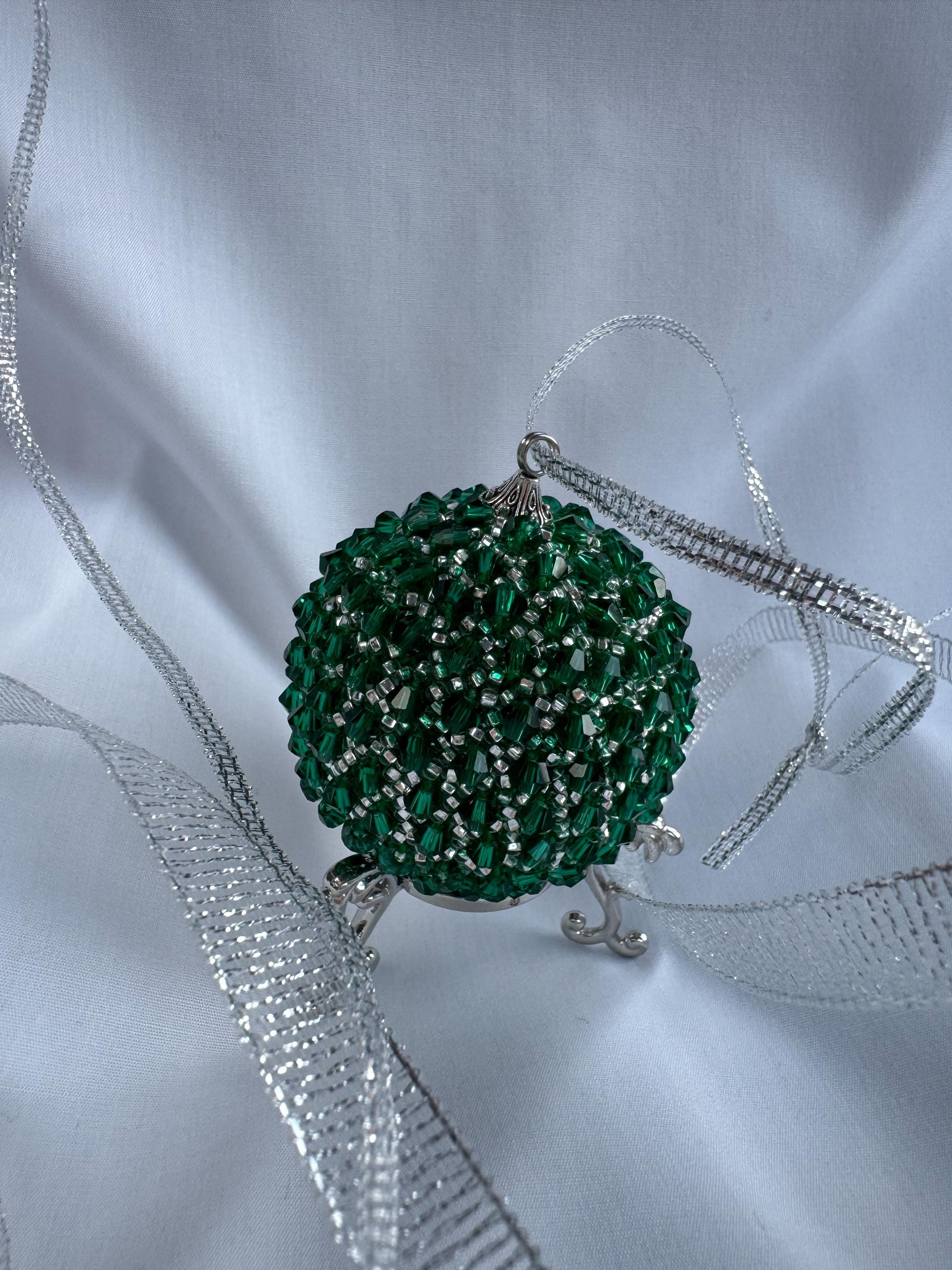 Handmade Beaded Christmas Bauble - Etsy