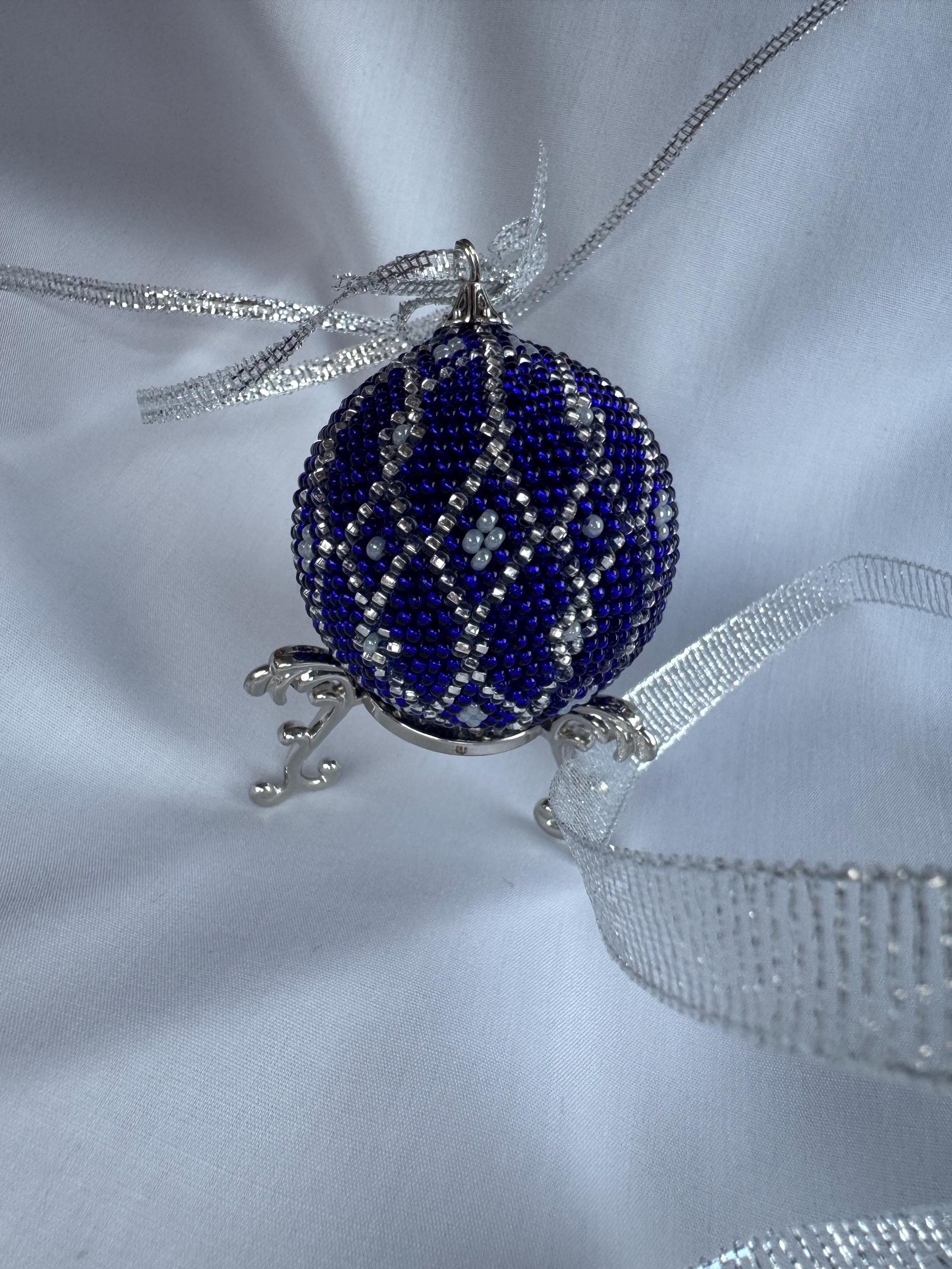 Handmade Beaded Christmas Bauble - Etsy