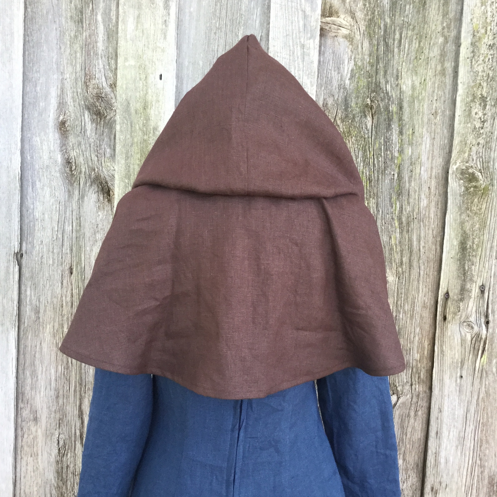 Ladies Linen Medieval Hooded Mantle Hood Short Cape Capelet -ready to ...