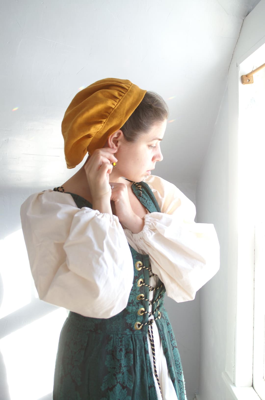 Renaissance Muffin Cap Hat Medieval Caul Linen Renaissance Faire -ready ...