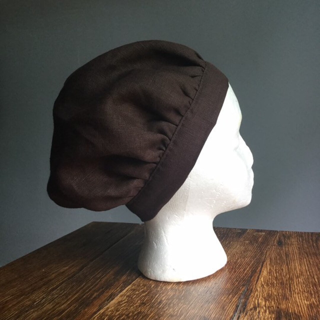 Renaissance Muffin Cap Hat Medieval Caul Brown Linen Renaissance Faire ...