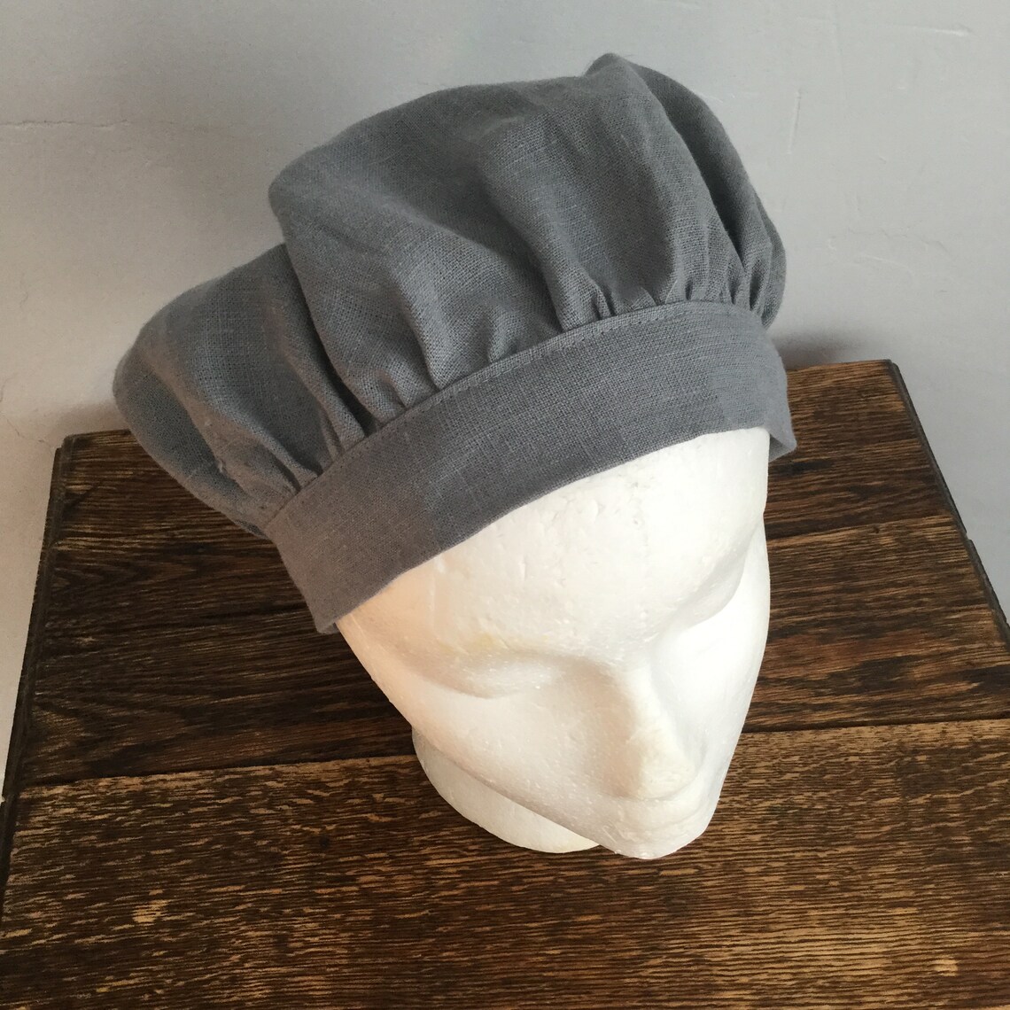 SALE Renaissance Muffin Cap Hat Medieval Caul Gray Linen | Etsy