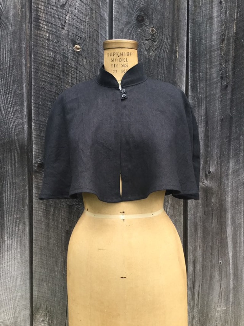 Ladies Linen Medieval Victorian Mourning Cloak Mantle Short | Etsy