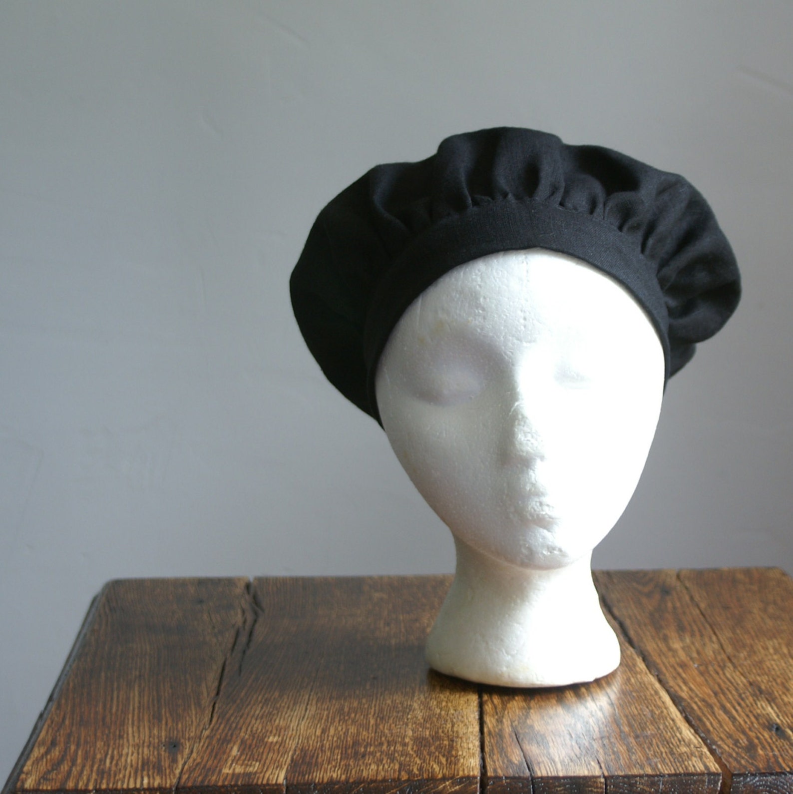 Renaissance Muffin Cap Hat Medieval Caul Black Linen Renaissance Faire ...