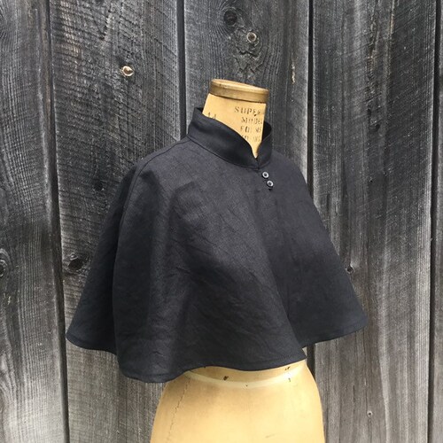 Ladies Linen Medieval Victorian Mourning Cloak Mantle Short - Etsy