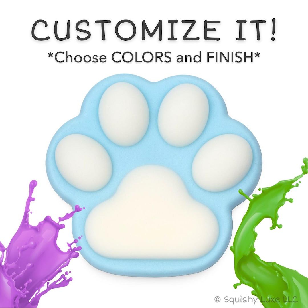 Custom CLASSIC Size Paw Print Squishy – Choose Your Colors & Finish ...