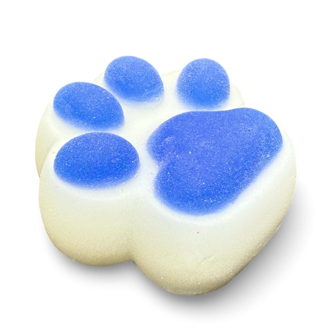 Blue & White Large Squishy Paw Print Handmade Super Soft Taba Sensory ...