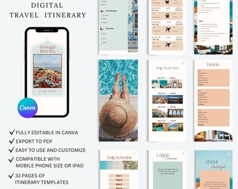 Porto Mobile Travel Itinerary Template | Digital Travel Itinerary ...