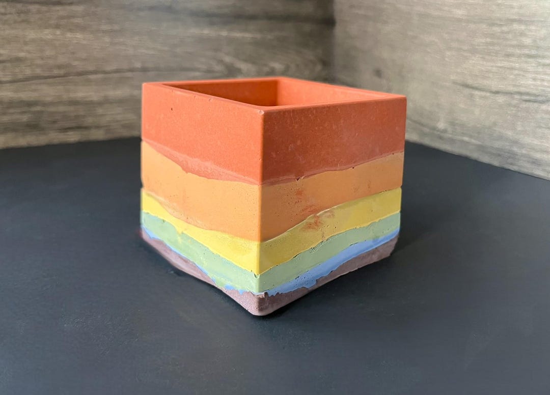 Rainbow Planter, Rainbow Pot, Rainbow Container, Rainbow Candle, Pride ...