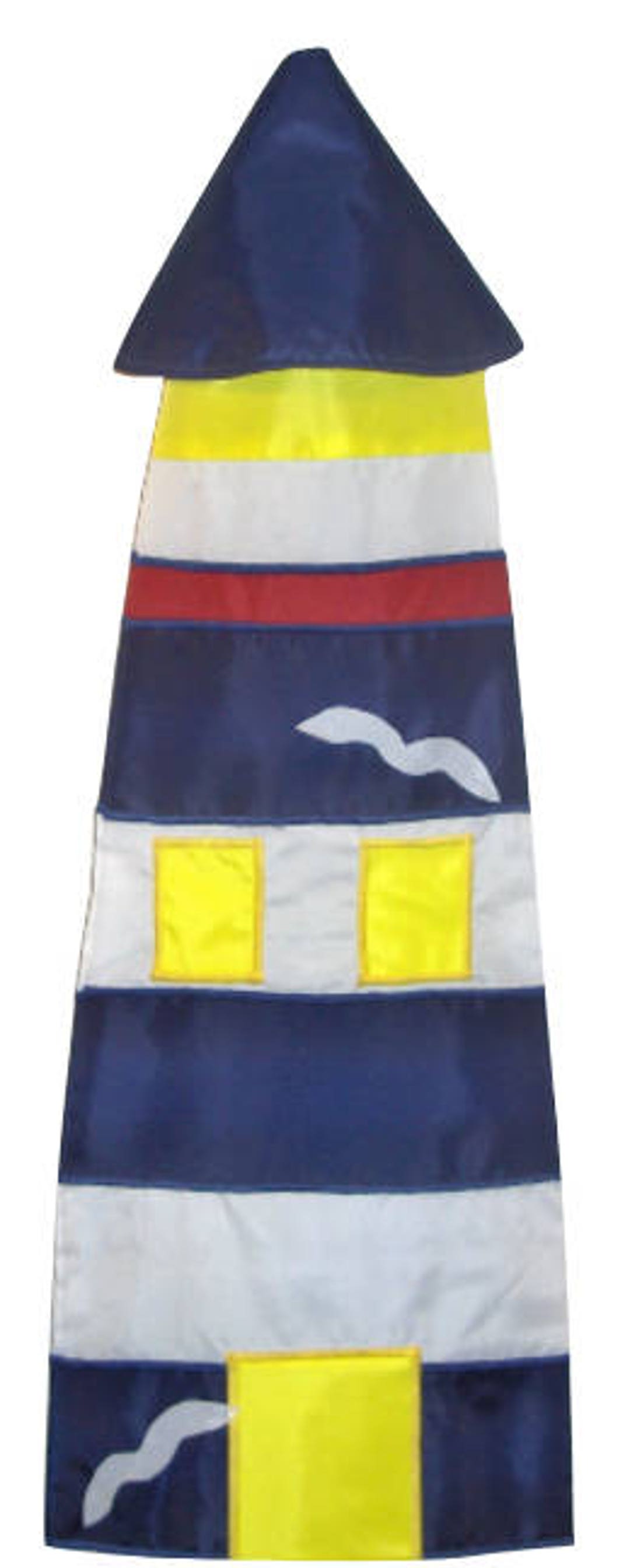 Navy and Yellow Lighthouse Windsock - Etsy