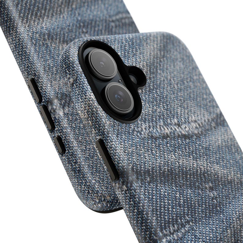 Custom Monogram Denim iPhone Case, Vintage Jeans Magsafe Protective ...