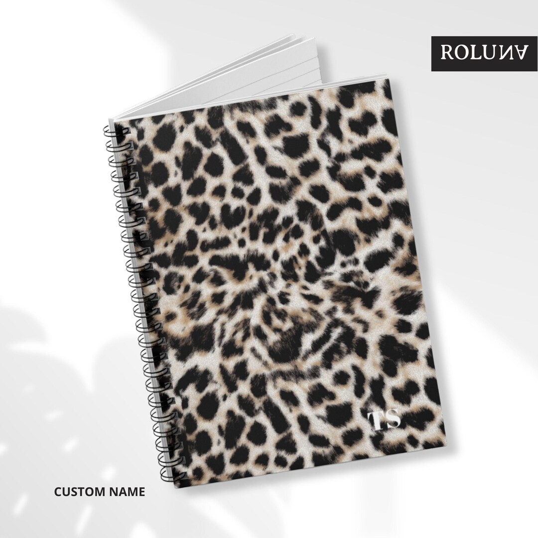 Personalized Cheetah Print Notebook | Custom Text Teacher Planner - Etsy