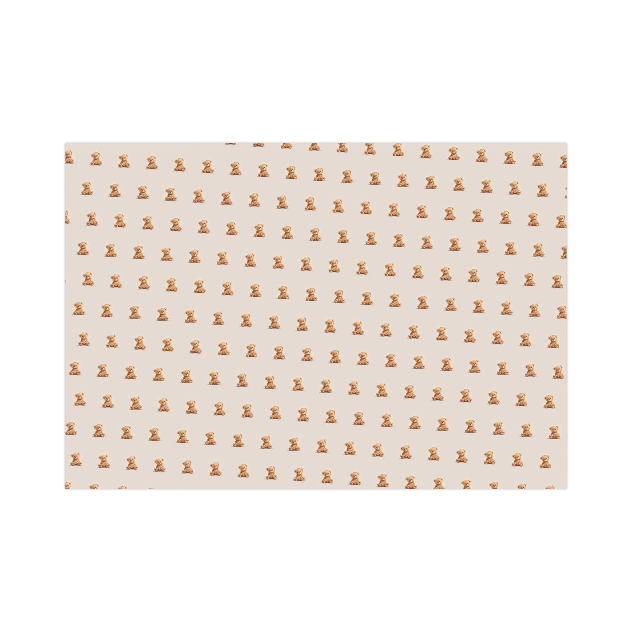 Gift Wrap Paper Set - Teddy Bear Design, Cute Wrapping Sheets, Holiday ...