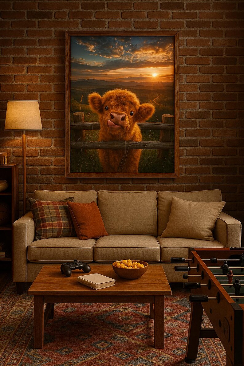 Funny Bathroom Wall Art Printable Highland Cow Bathroom Decor Rustic ...