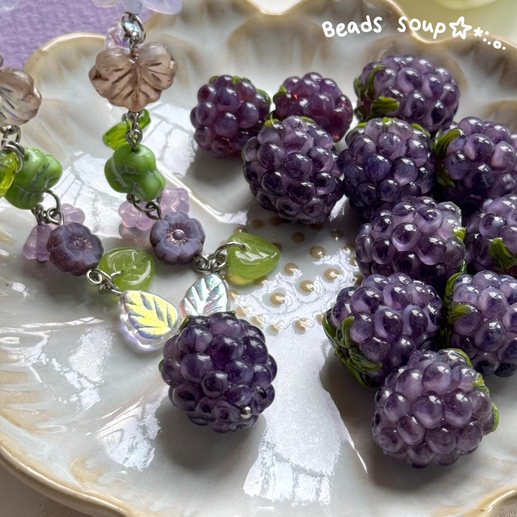 Cottagecore Fairycore Unique Berry Necklace – Handmade Lampwork Glass ...
