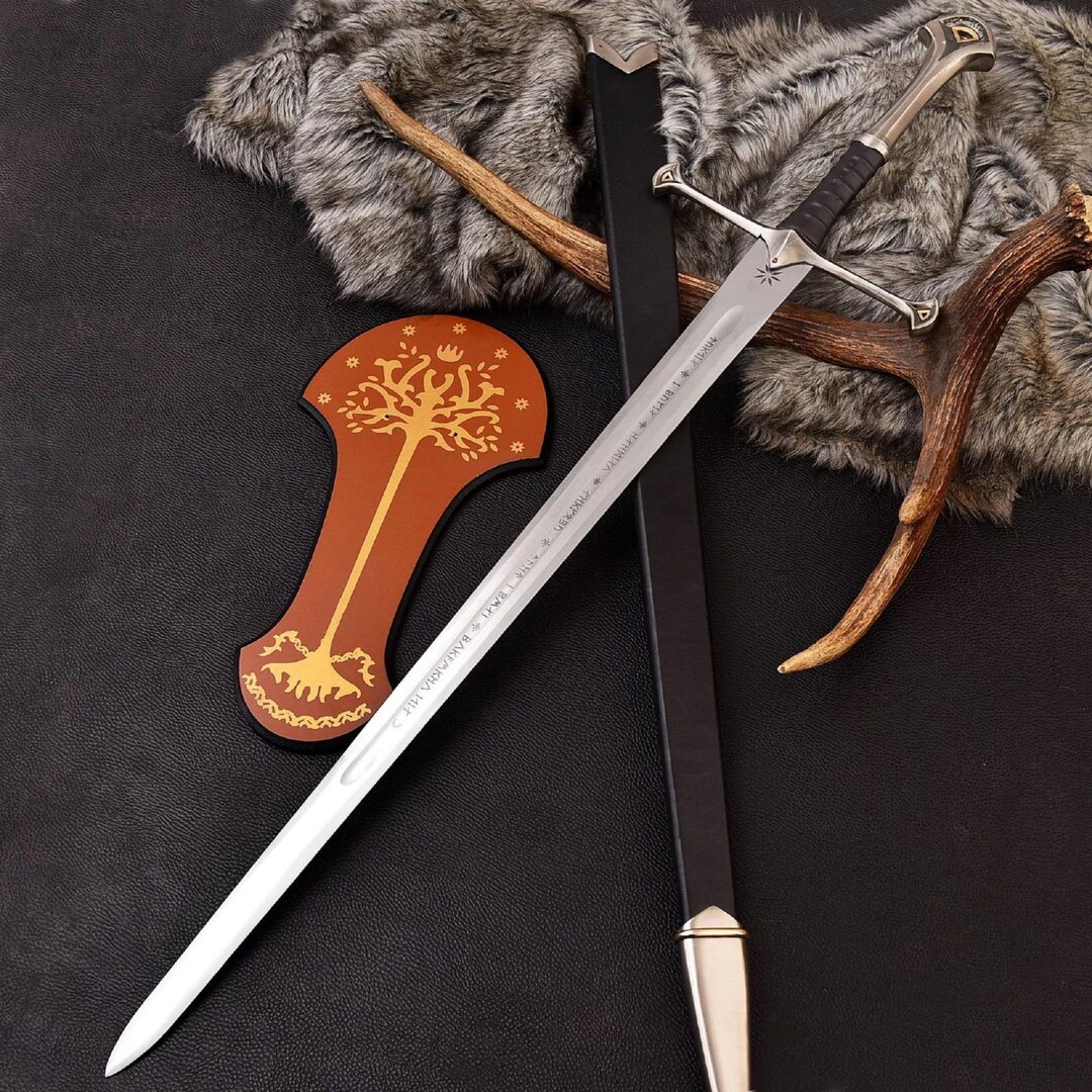 Anduril Sword of Narsil the King Aragorn Sword With Free Scabbard and ...