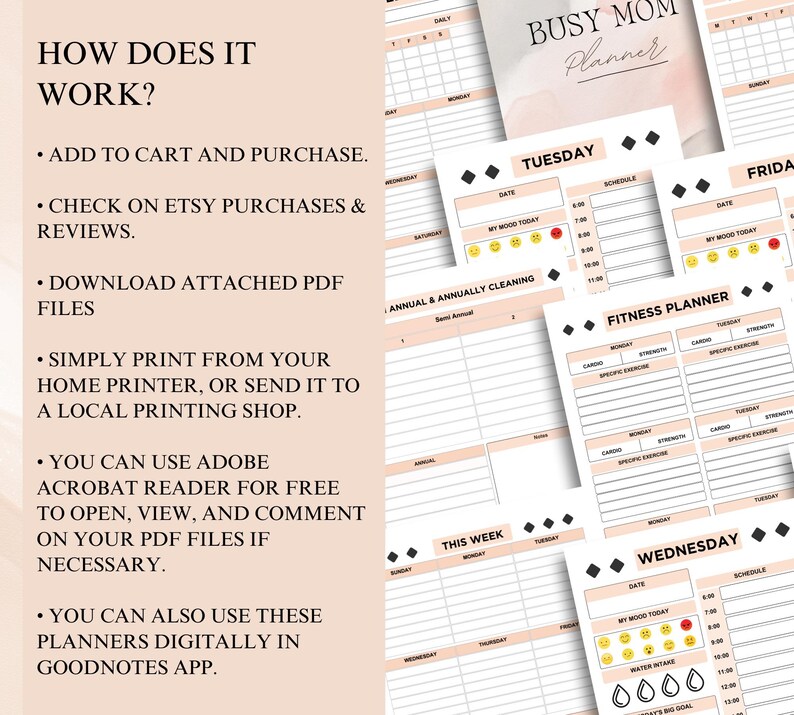 Busy Mom Home Management Printable Planner Busy Mom Planner 2025 ...