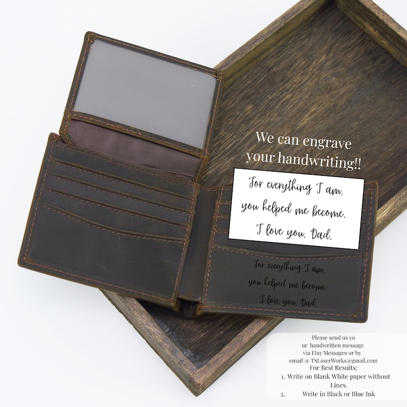 Personalized Leather RFID Wallet, Engraved Genuine Leather Custom ...