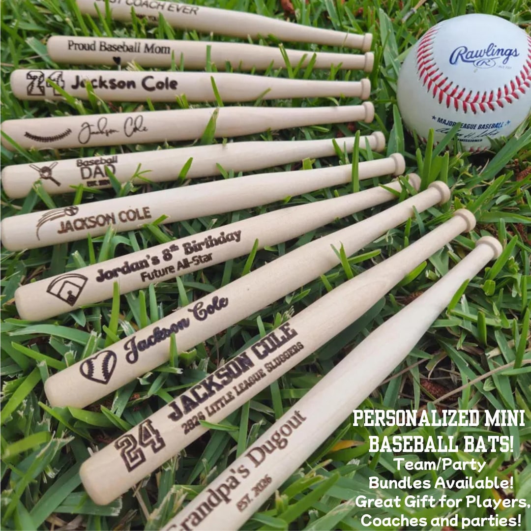 Miniature Engraved Baseball Bat Keepsake – Personalized Wood Bat Gifts ...