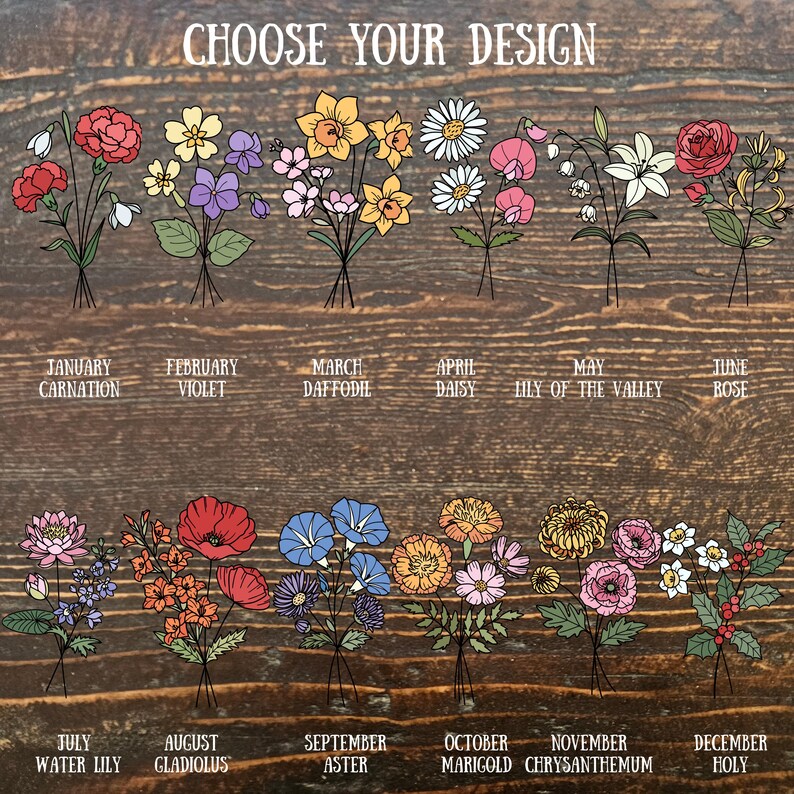 Personalized Leather Bookmark – Birth Month Flower, Laser Engraved Name ...
