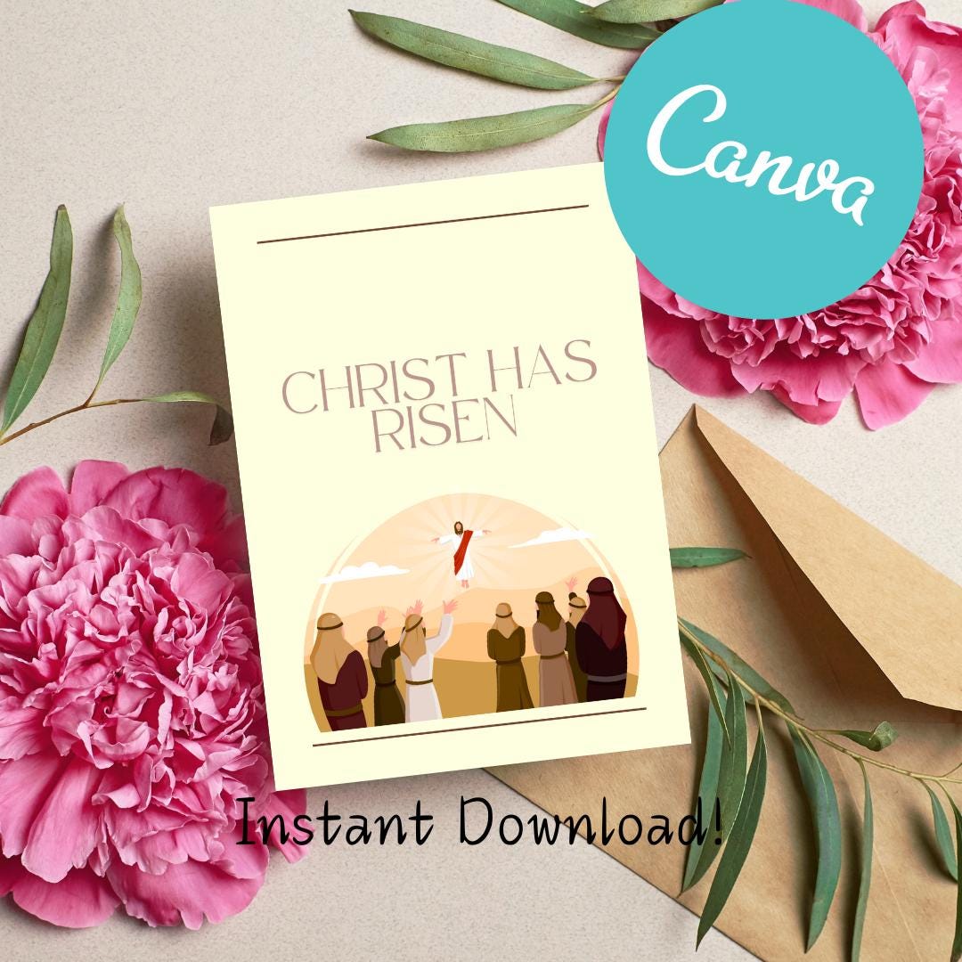 Easter Card - He is Risen Card – Christian Easter Card – Bible Verse ...