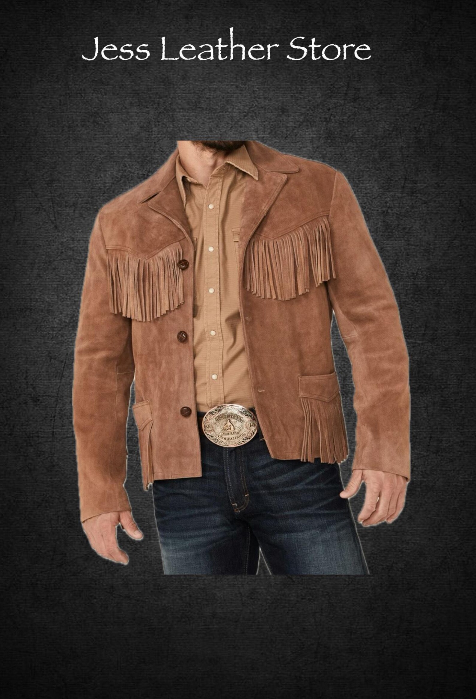Handmade Suede Fringe Western Jacket: Men's Cowboy Rodeo Coat - Etsy