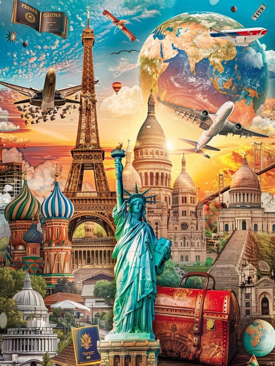 World Landmarks Colouring Book | Travel Adventure | 60+ Pages | Digital ...