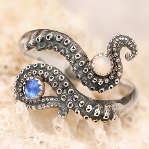 Octopus Ring Sterling Silver, Tentacle Ring, Octopus Jewelry Women ...