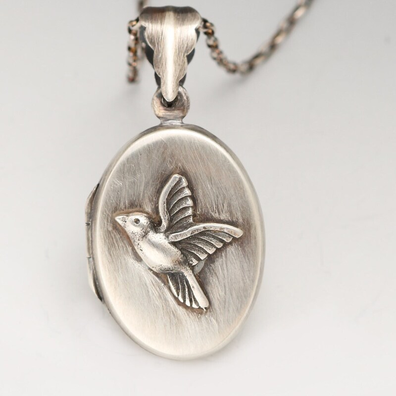 Bird Locket Necklace - Etsy