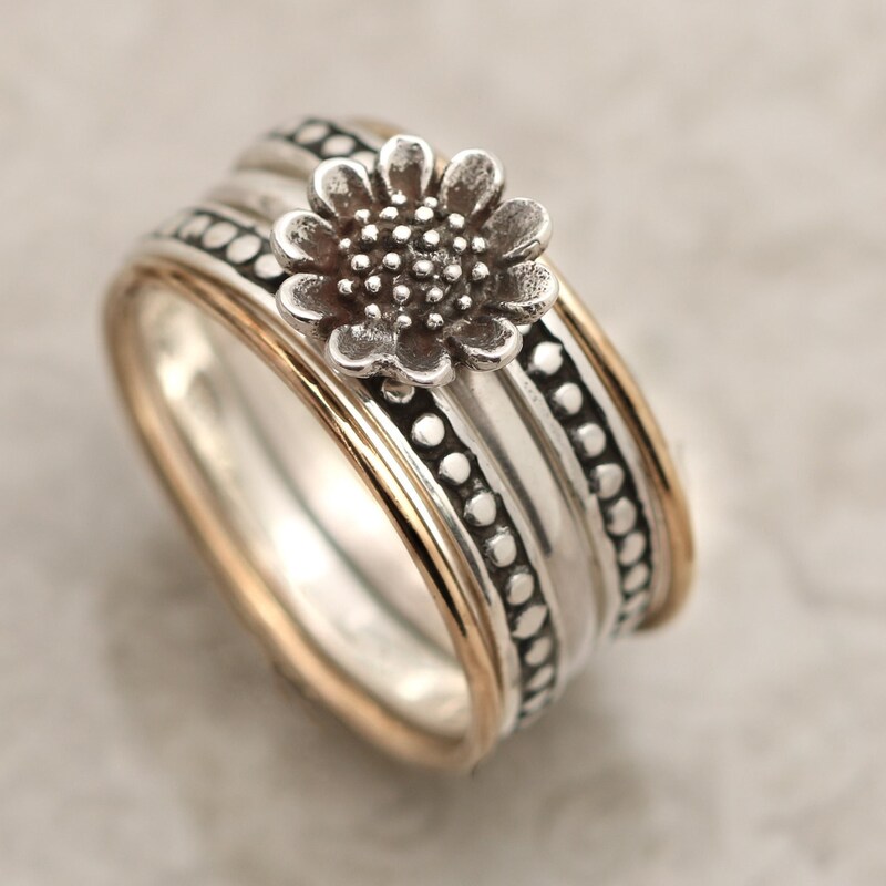 Sunflower Ring - Etsy