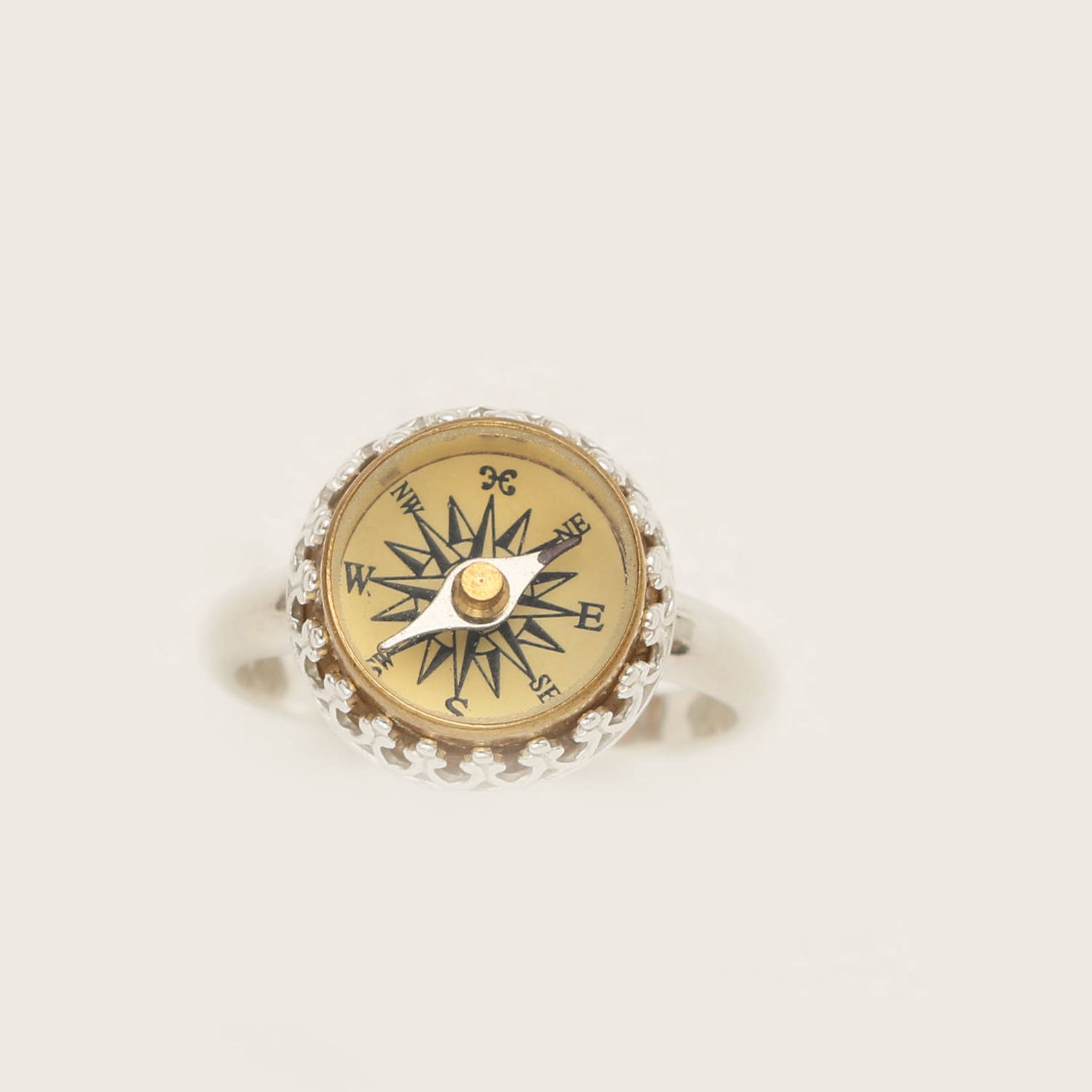 Sterling Silver Compass Ring Travel Gift Working Compass - Etsy