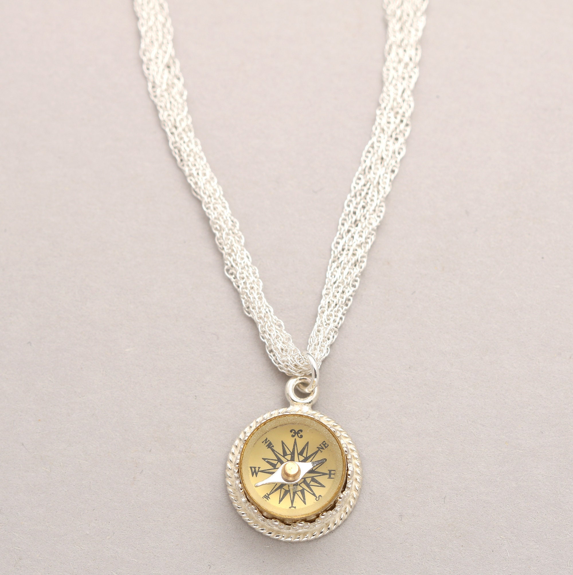 Compass Bracelet Women, Working Compass Bracelet, Sterling Silver Charm ...