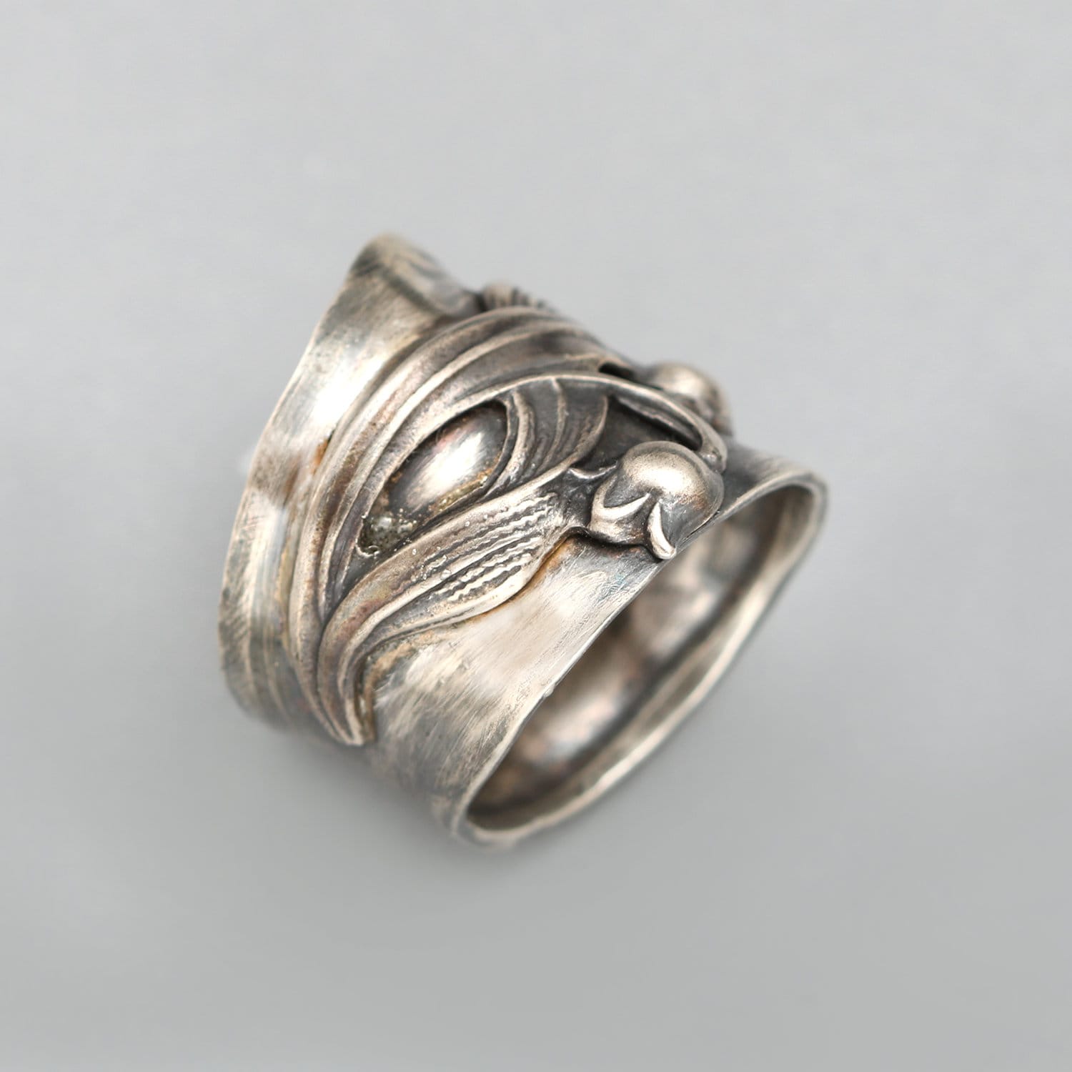 Lily of the Valley Ring, Wildflower Ring, Thumb Ring , Wide Band ...
