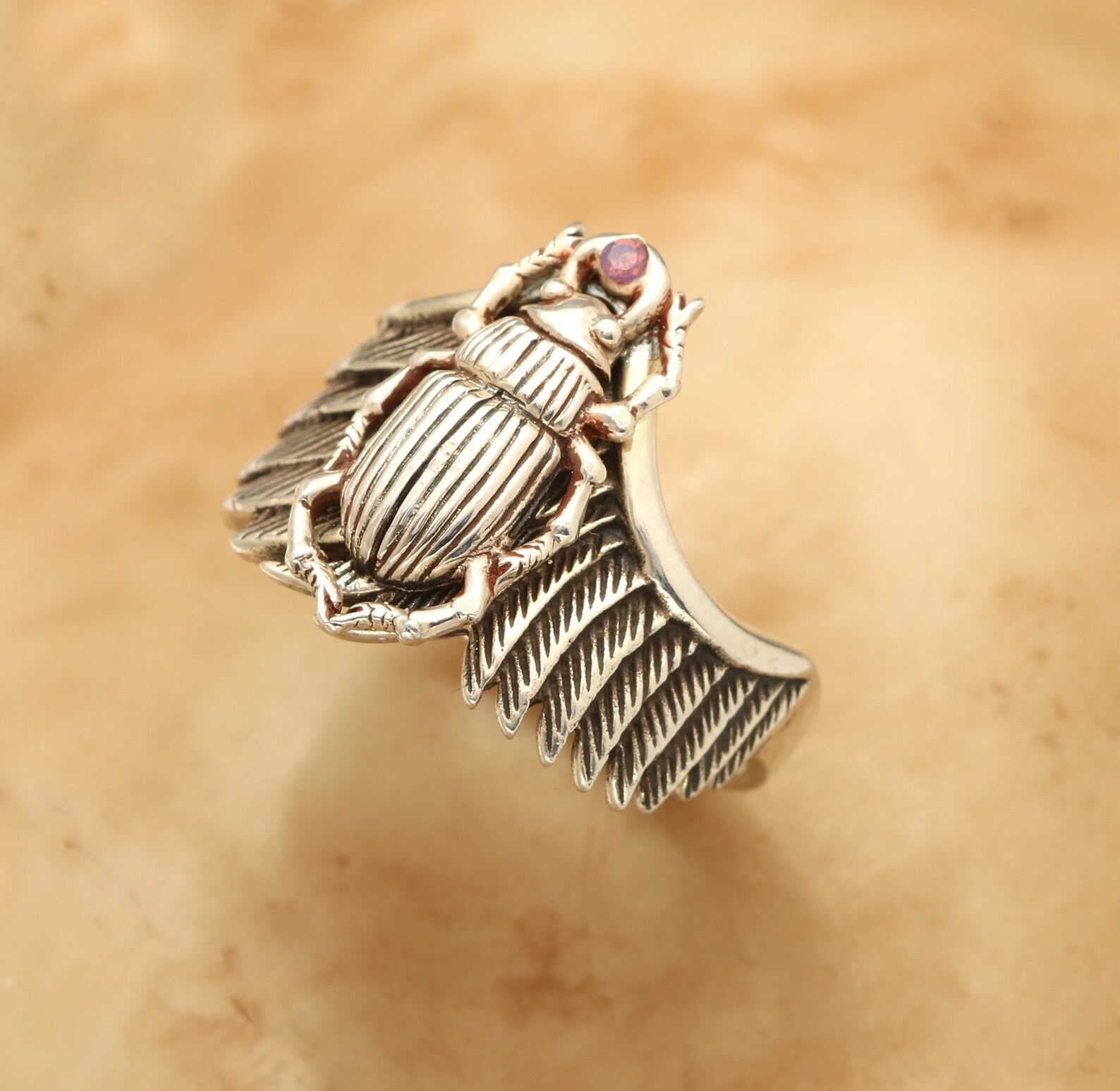 Sterling Silver Beetle Ring Scarab Beetle Bug Jewelry - Etsy