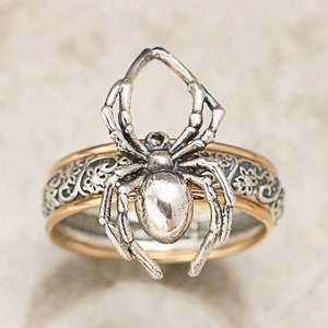Silver Spider Ring, Gold Stacking Rings, Spider Ring Sterling Silver ...