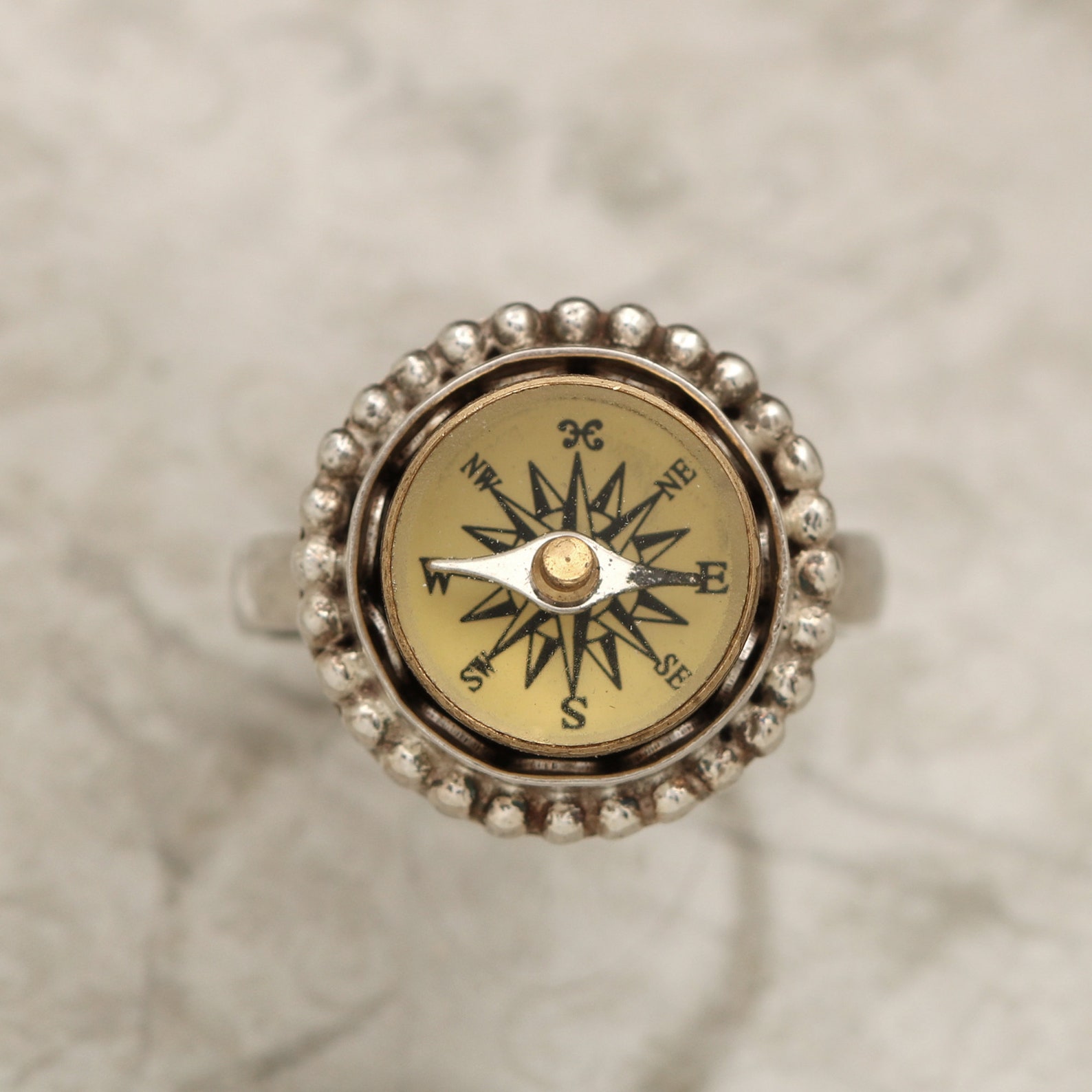 Working Compass Ring Sterling Silver, Compass Jewelry for Women ...