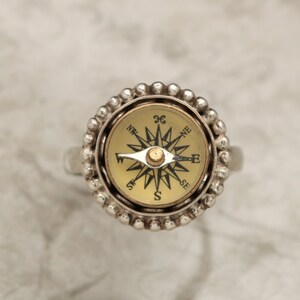 Working Compass Ring Sterling Silver, Compass Jewelry for Women, Compass Ring, True North ...